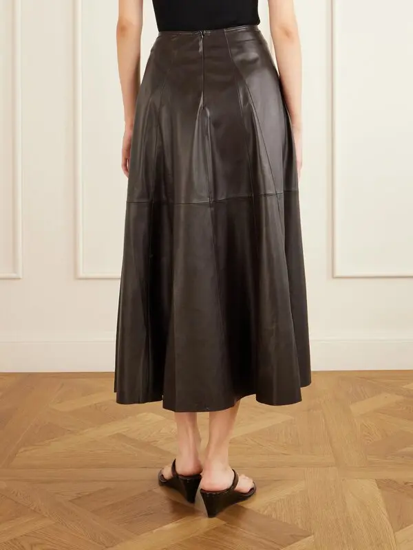 ARMA Eleni Paneled Leather Midi Skirt