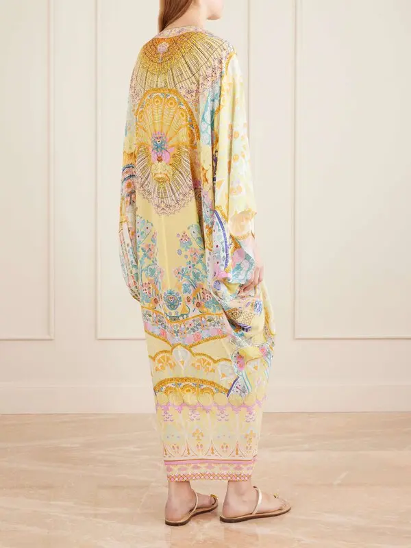 Camilla Embellished Printed Silk Cover-up