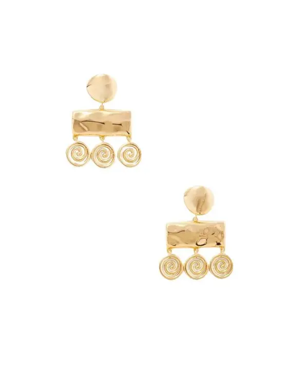 DEHANCHE Koru Tone Dangle Earrings - Gold