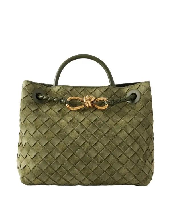 Bottega Veneta Andiamo Small Intrecciato Suede Shoulder Bag