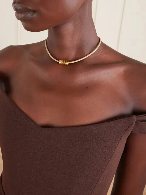 DEHANCHE Hollyhock Leather Necklace