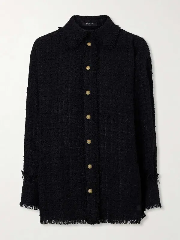 Balmain Cotton-blend Tweed Shirt