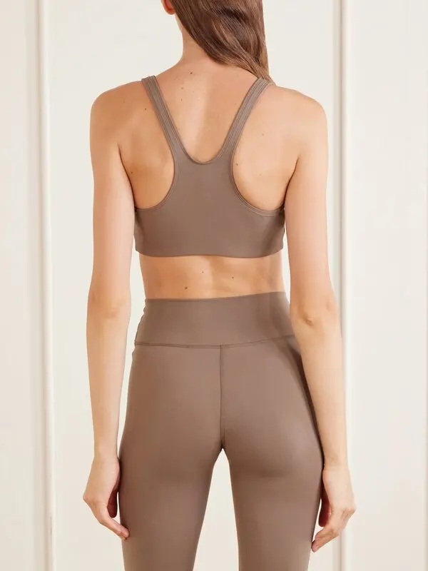 SPORTY & RICH Logo-print Stretch-jersey Sports Bra