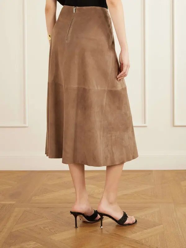 ARMA Melita Suede Midi Skirt