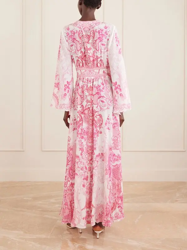 Camilla Embellished Floral-print Silk-crepe Maxi Dress