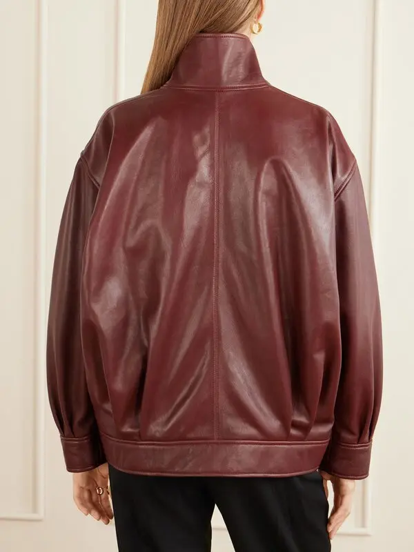 ARMA Paula Full-grain Leather Jacket - Burgundy