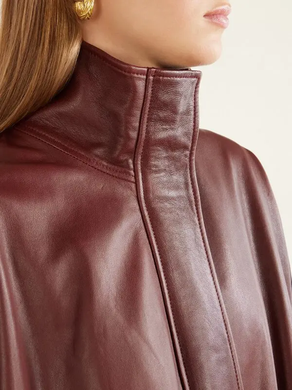 ARMA Paula Full-grain Leather Jacket - Burgundy