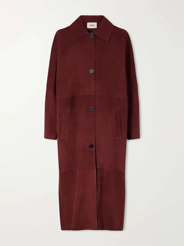 ARMA Judy Oversized Suede Coat - Dark Brown
