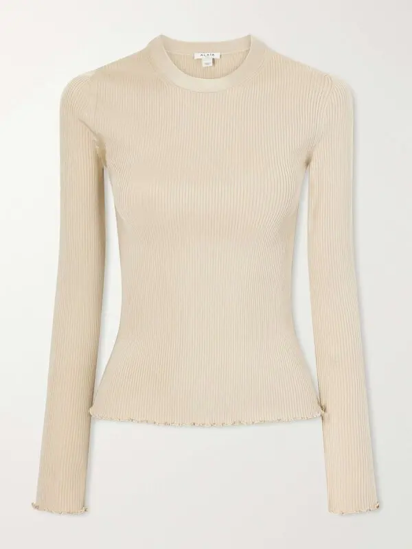 Alaïa Ribbed Silk-blend Top