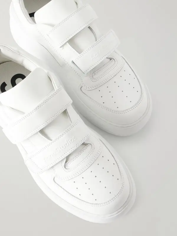 Acne Studios Steffey Leather Platform Sneakers - White