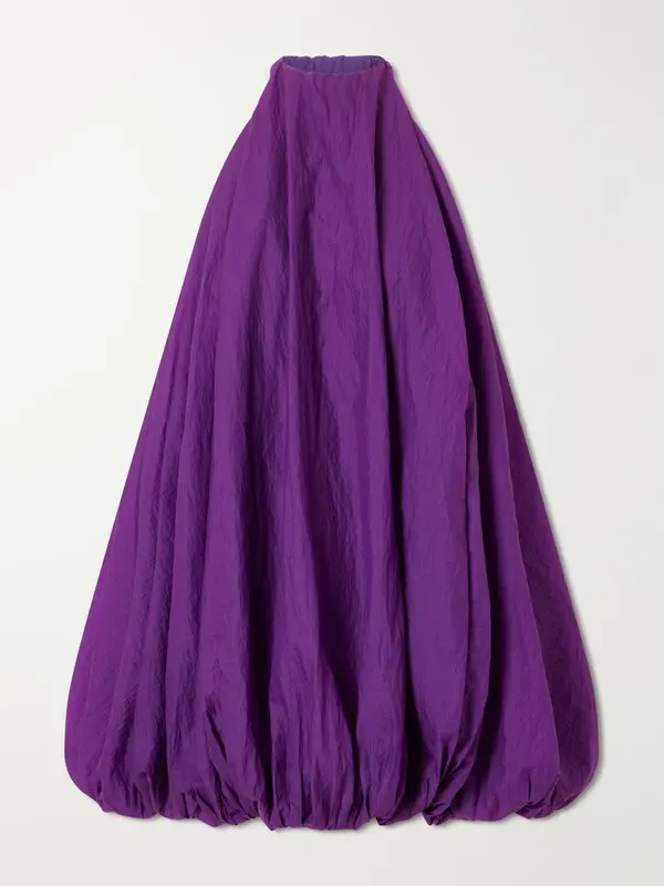 Alaïa Balloon Woven Halterneck Dress - Purple