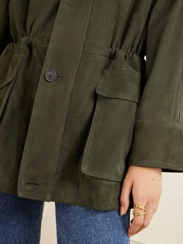 ARMA Maeve Paneled Suede Jacket - Green