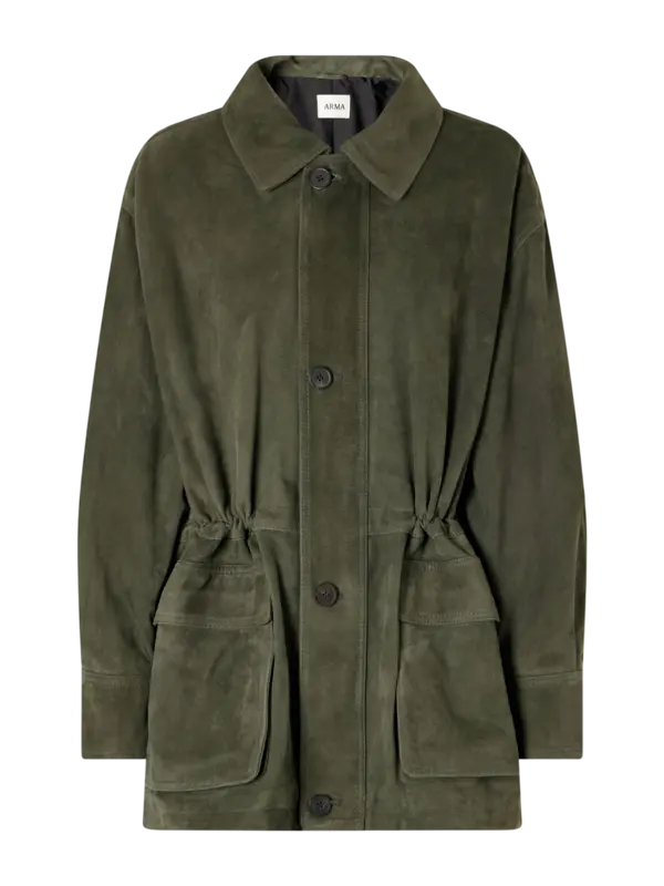 ARMA Maeve Paneled Suede Jacket - Green