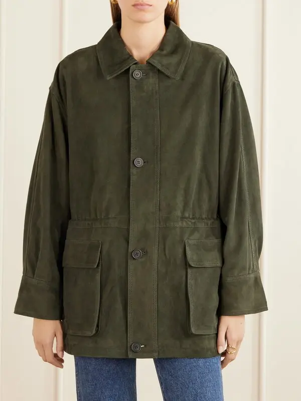 ARMA Maeve Paneled Suede Jacket - Green