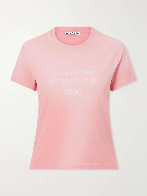 Acne Studios Etza 1996 Logo-printed Cotton And Hemp-blend T-shirt