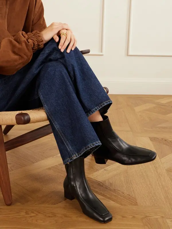 HERBERT LEVINE Shadow Ban Leather Ankle Boots