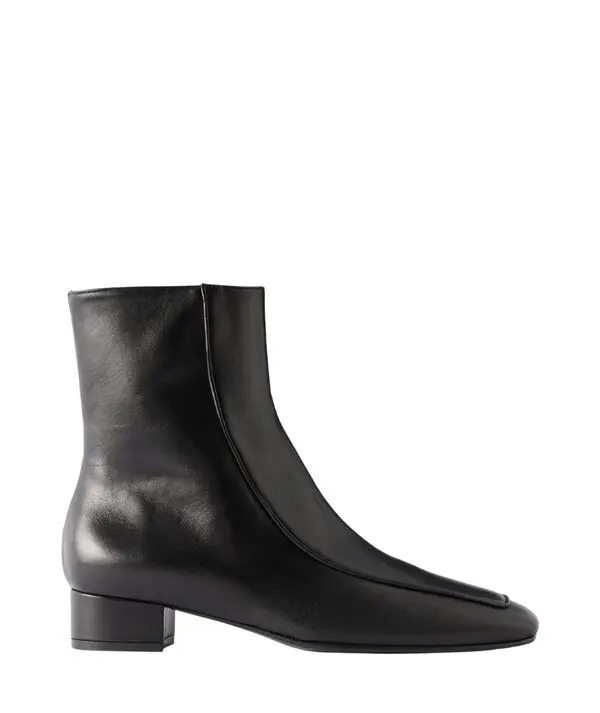 HERBERT LEVINE Shadow Ban Leather Ankle Boots - Black