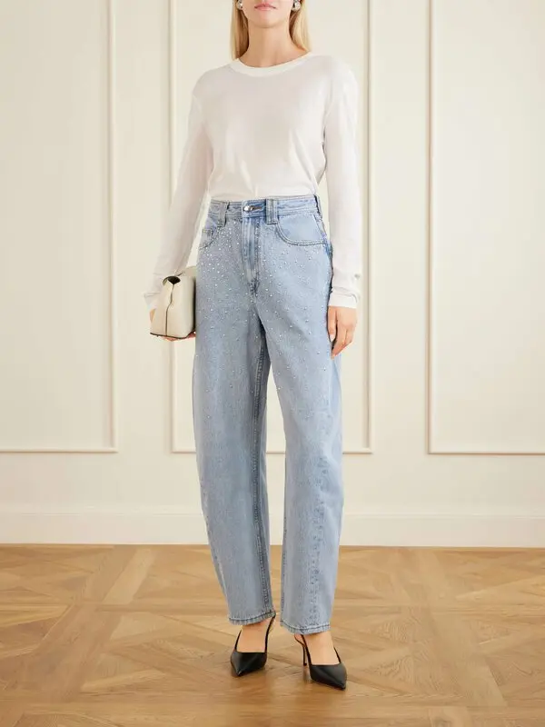 Aje Lucina Studded High-rise Straight-leg Jeans