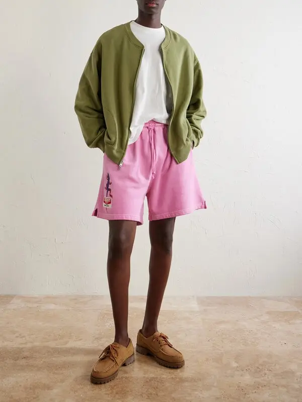 CHERRY LOS ANGELES Embroidered Cotton Shorts