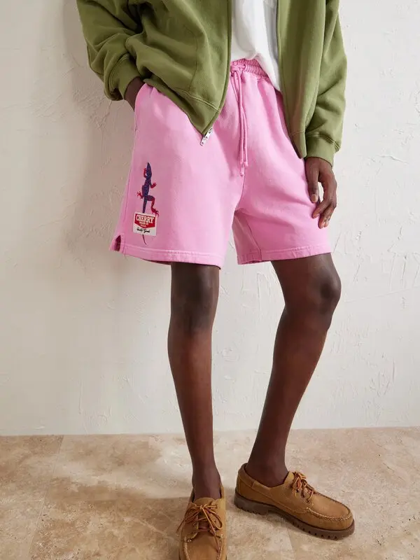 CHERRY LOS ANGELES Embroidered Cotton Shorts