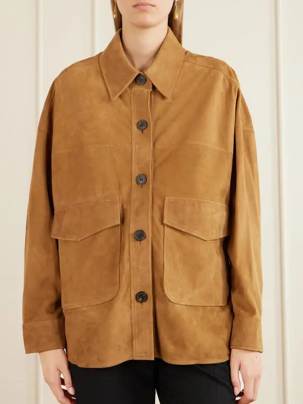 ARMA Kaylee Paneled Suede Jacket - Brown