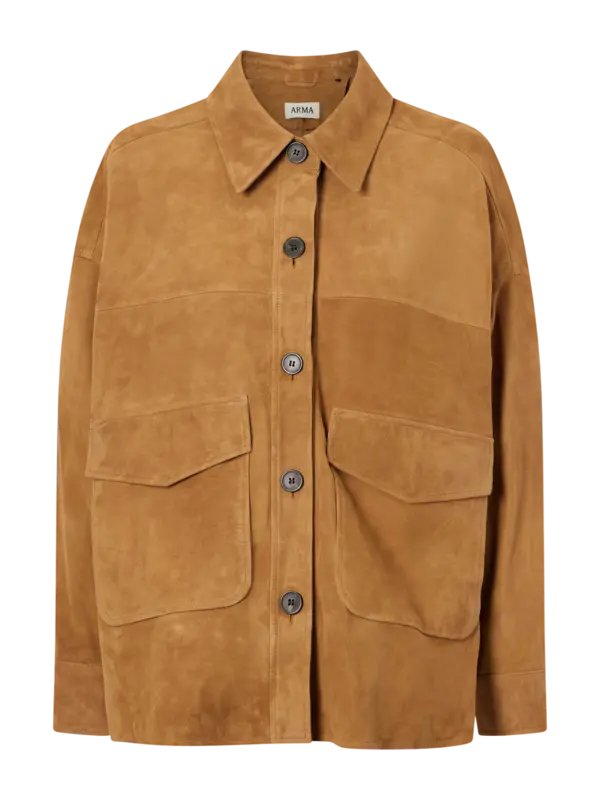 ARMA Kaylee Paneled Suede Jacket - Brown