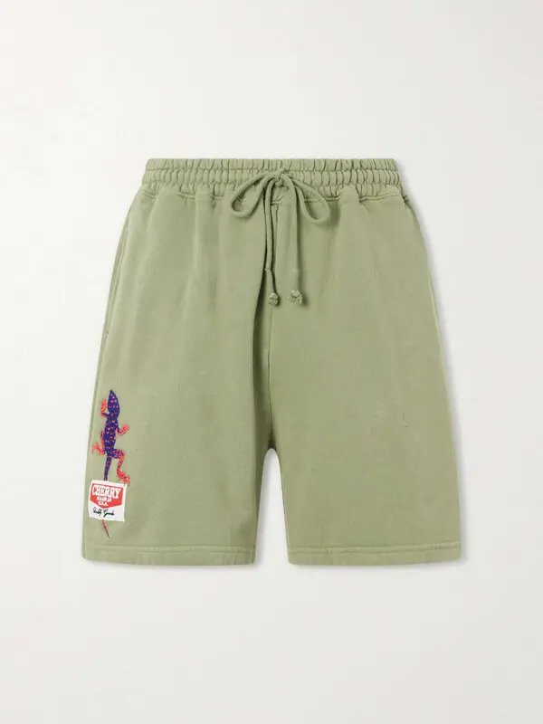CHERRY LOS ANGELES Logo-embroidered Cotton Shorts