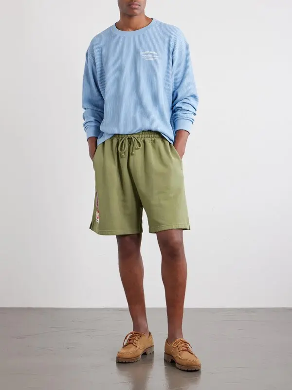 CHERRY LOS ANGELES Embroidered Cotton Shorts
