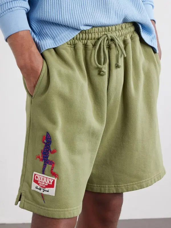 CHERRY LOS ANGELES Embroidered Cotton Shorts