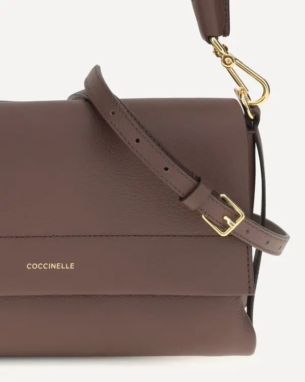 COCCINELLE Boheme Shoulder Bag With Woven Handle - Brown