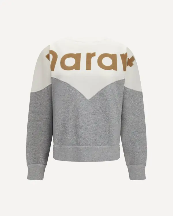 MARANT ETOILE Marant Étoile Cotton Houston Sweatshirt With Monogram Detail - Grey