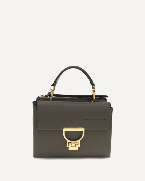 COCCINELLE Arlettis Calfskin Handbag With Gold Tone Hardware - Brown