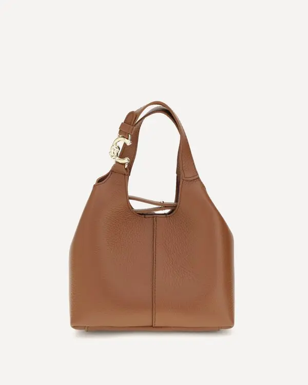 COCCINELLE C-easy Small Grained Leather Handbag - Brown