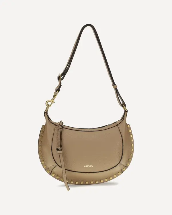 Isabel Marant Étoile Oskan Moon Shoulder Bag In Calf Leather - Beige