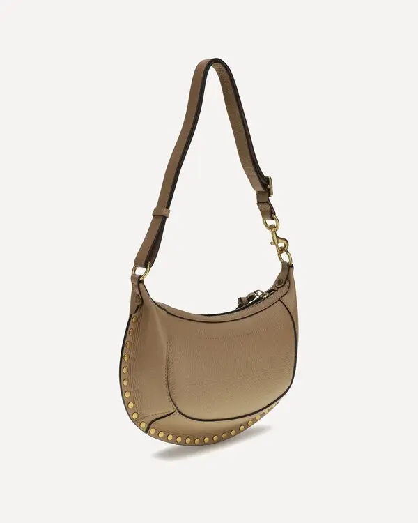 Isabel Marant Étoile Oskan Moon Shoulder Bag In Calf Leather - Beige