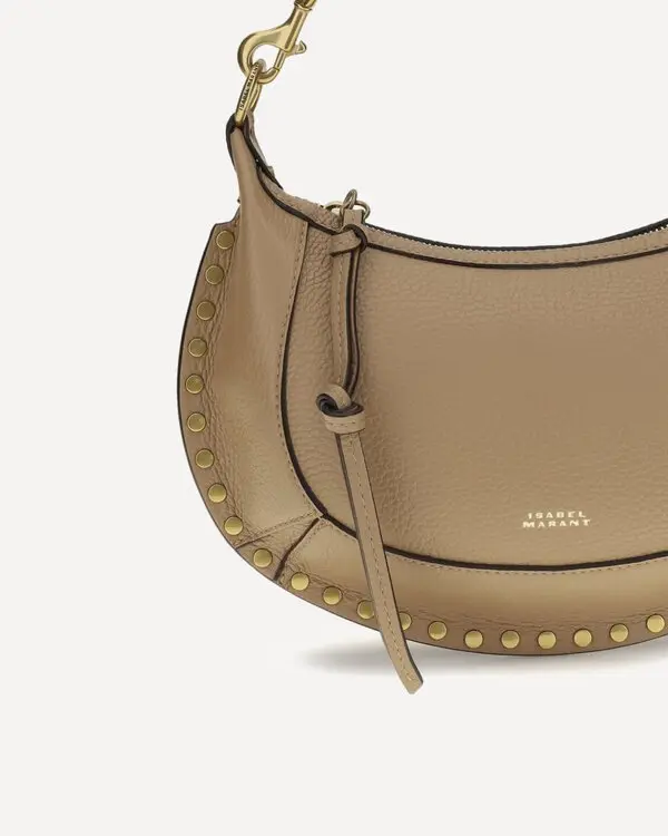 Isabel Marant Étoile Oskan Moon Shoulder Bag In Calf Leather - Beige
