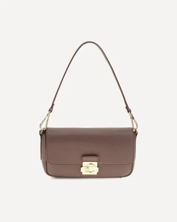 COCCINELLE C-me Lock Medium Shoulder Bag - Brown