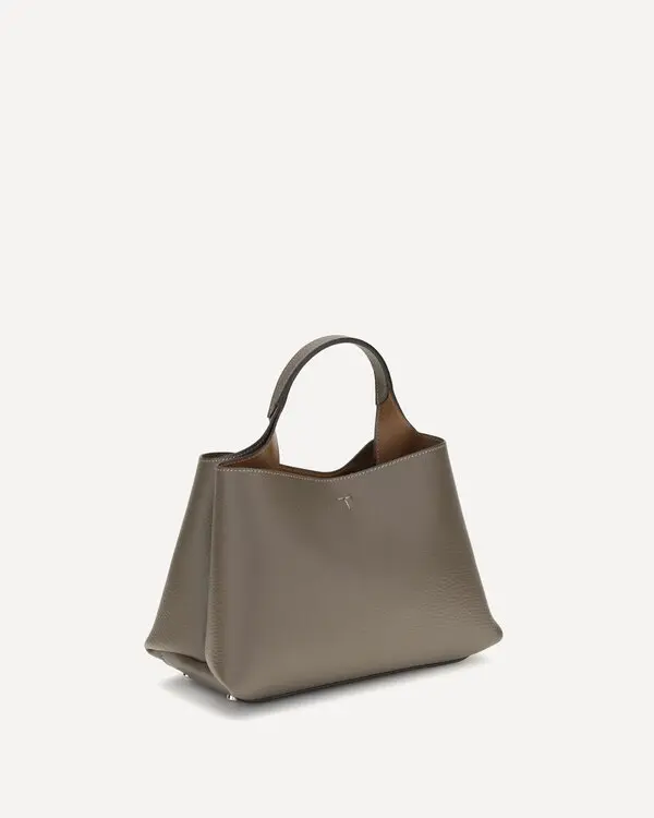 TOD'S Micro Leather Handbag With T Timeless Accessory - Grey