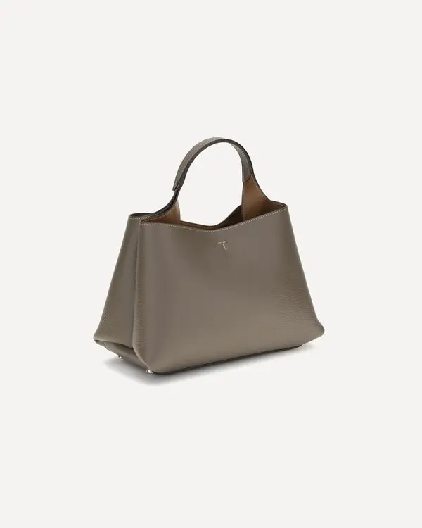 TOD'S Micro Leather Handbag With T Timeless Accessory - Grey