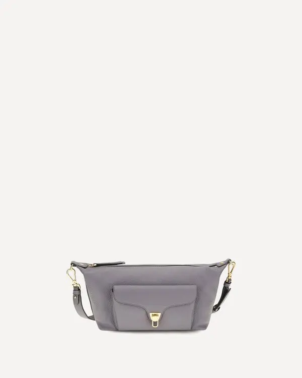 COCCINELLE Beat Generation Leather Shoulder Bag - Grey