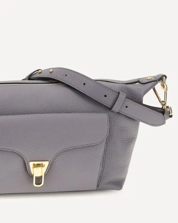 COCCINELLE Beat Generation Leather Shoulder Bag - Grey