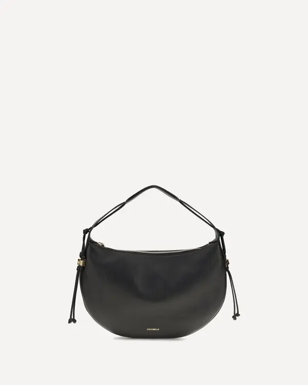 COCCINELLE Thess Shoulder Bag In Grained Leather - Black