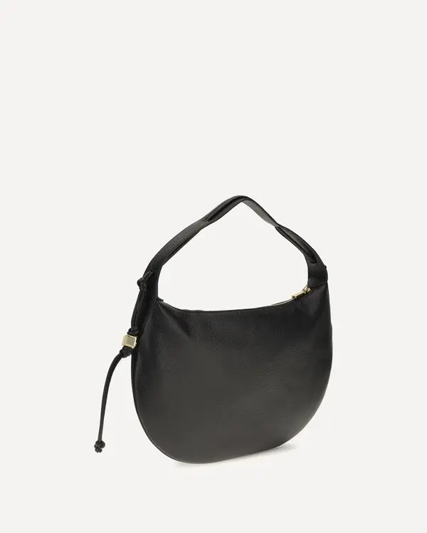COCCINELLE Thess Shoulder Bag In Grained Leather - Black