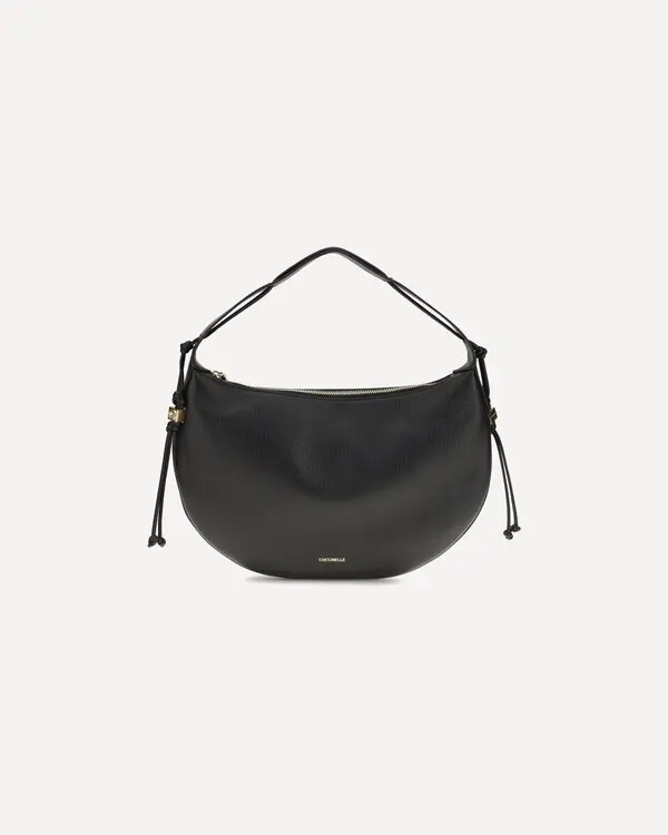 COCCINELLE Thess Shoulder Bag In Grained Leather - Black