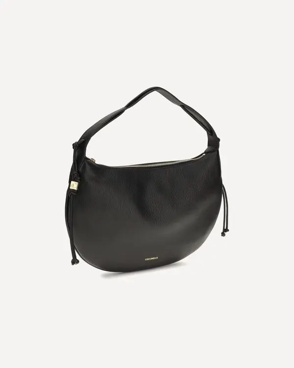 COCCINELLE Thess Shoulder Bag In Grained Leather - Black