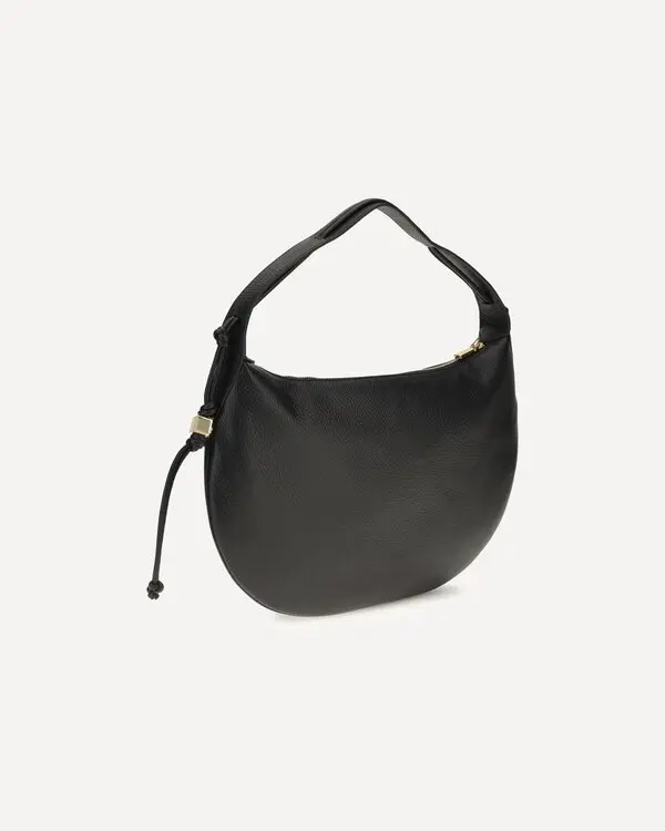 COCCINELLE Thess Shoulder Bag In Grained Leather - Black