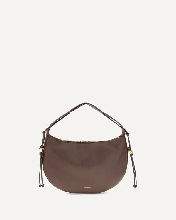 COCCINELLE Thess Shoulder Bag In Grained Leather - Brown