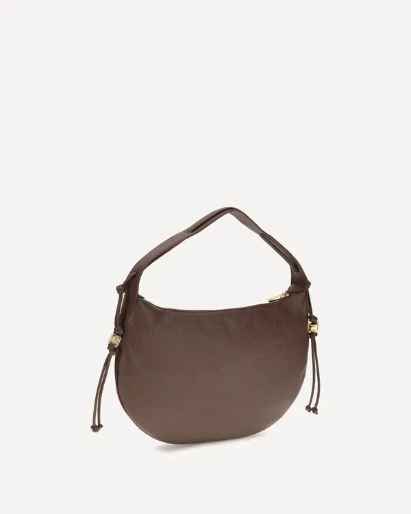COCCINELLE Thess Shoulder Bag In Grained Leather - Brown
