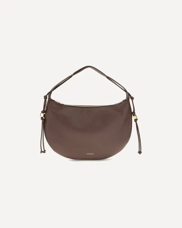 COCCINELLE Thess Shoulder Bag In Grained Leather - Brown