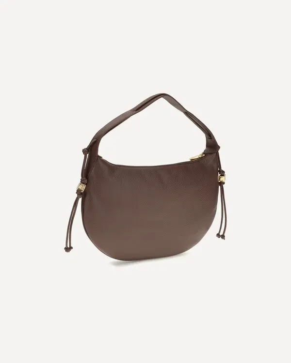 COCCINELLE Thess Shoulder Bag In Grained Leather - Brown